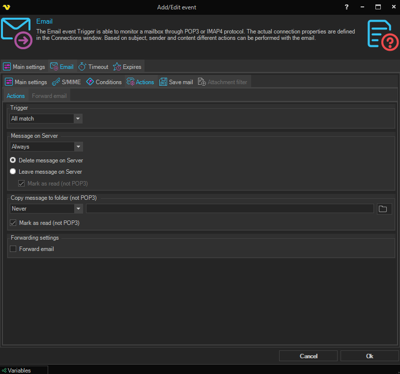 event-trigger-mail | VisualCron Documentation