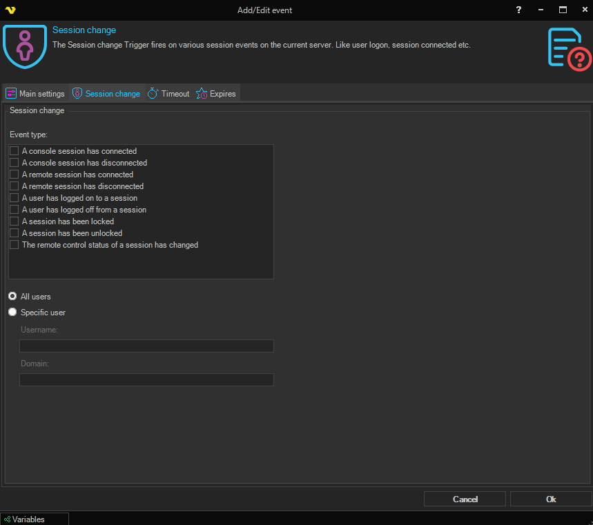 event-trigger-session-change | VisualCron Documentation