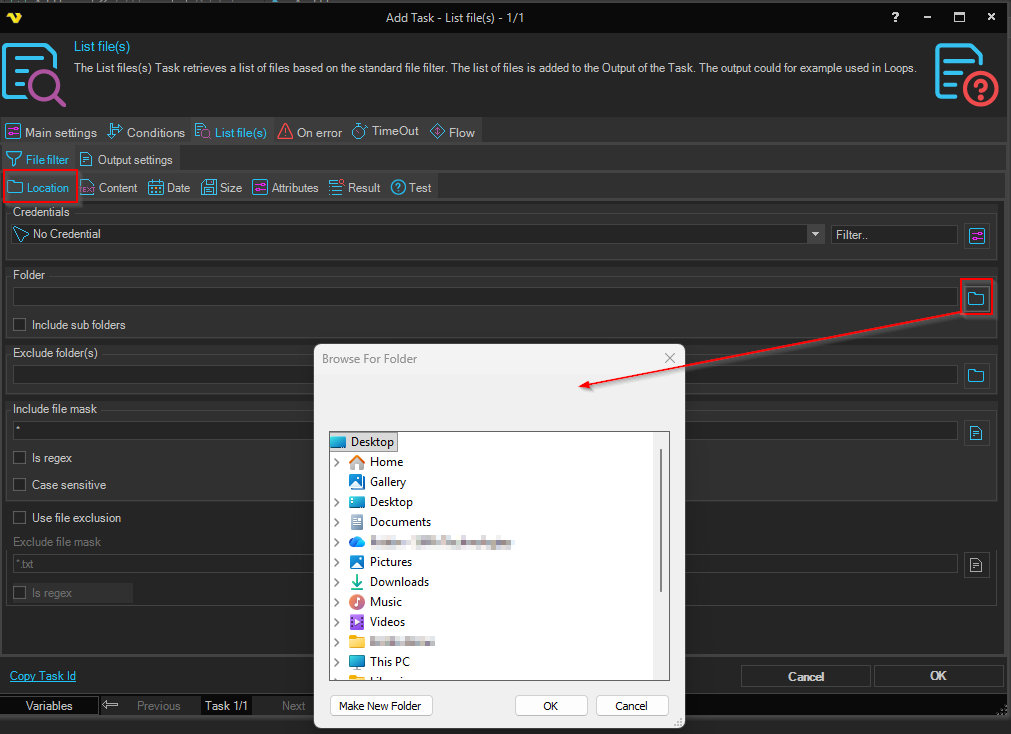 job-tasks-file-filter | VisualCron Documentation