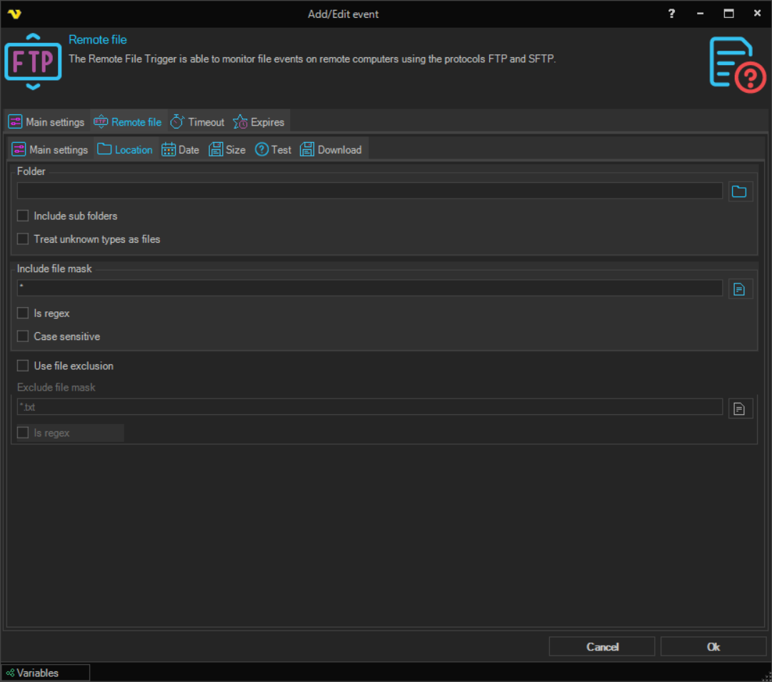 job-tasks-remote-file-filter | VisualCron Documentation